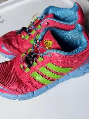 adidas | Shoes | Kids Adidas Bright Pink And Green Athletic Sneakers ...